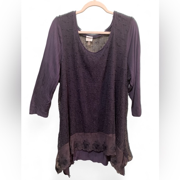 Cupio | Tops | Cupio Tunic With A Knit Overlay With Sequins In Color ...